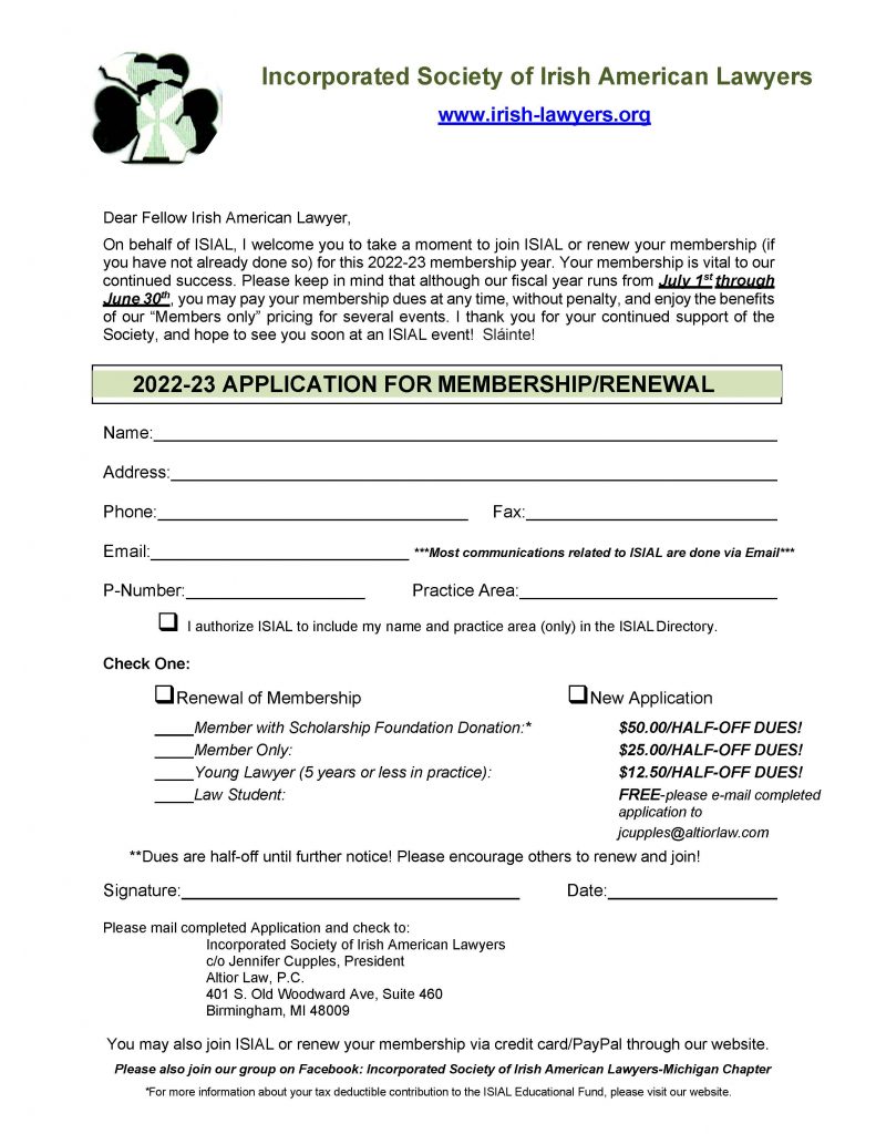 Membership | Incorporated Society of Irish American Lawyers | The Local ...